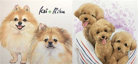 ペット似顔絵 犬 猫などリアルなペットの似顔絵オーダーメイド にがおえ工房
