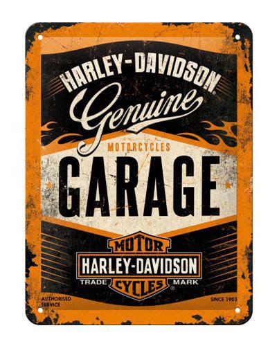 Harley Davidson Metal Sign Harley Garage Logo At Thunderbike Shop