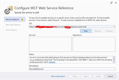 core microsoft wcf web service reference provider iso 8859 1 error