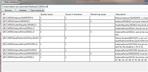using our xml validation kit hesa