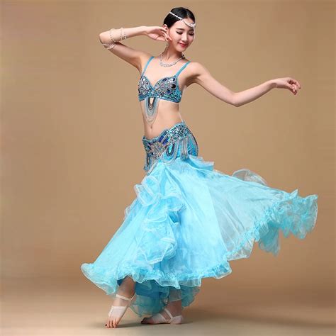 Performance Belly Dancing Clothing Oriental Dance Outfit Set Bra Belt