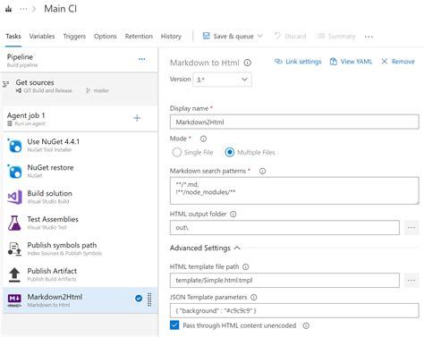 github knom vsts markdown tasks azure devops build