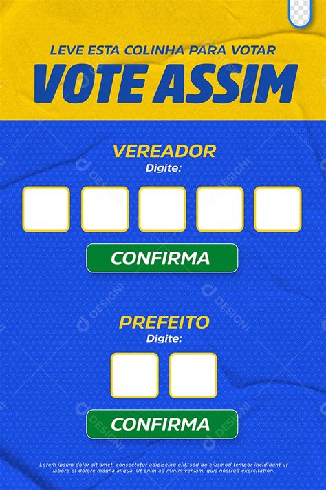 Leve Esta Colinha Para Votar Vereador E Prefeito Social Media Psd