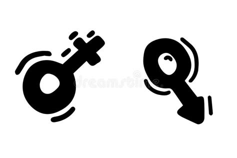 Sex Symbol Female And Male Sign Black White Stock Vector Illustration