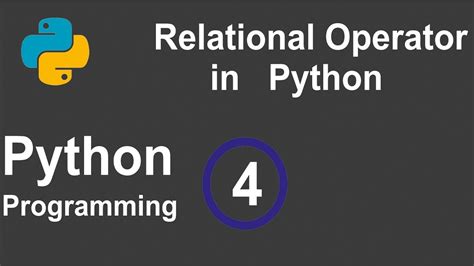 relational operator in python youtube