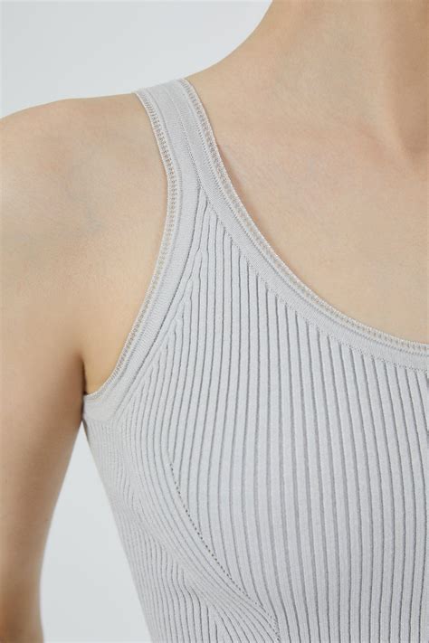 Rib U Neck Knit Tank Top Rvn