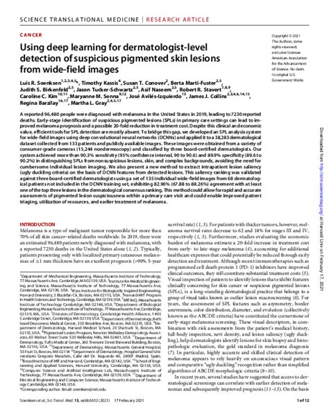Pdf Using Deep Learning For Dermatologist Level Detection Of