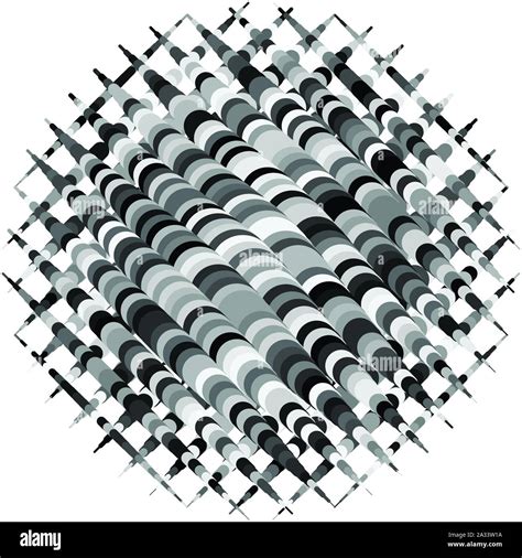 Abstract Grayscale Geometric Circle Element With Overlapping Shapes