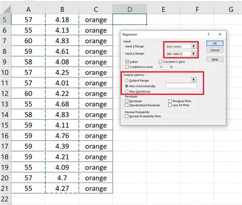 how to do regression in excel simple linear regression