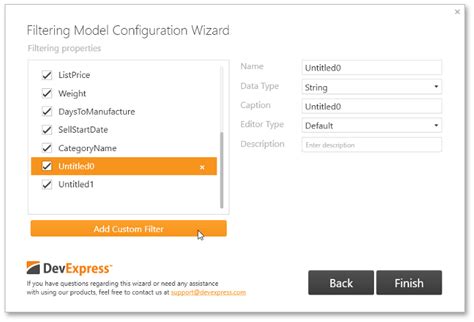 filtering ui context designer winforms controls devexpress