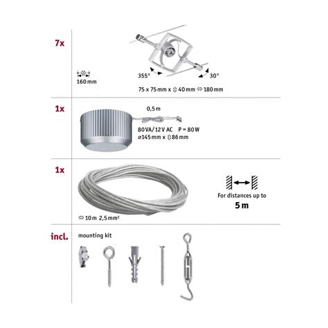 Kabelsysteem Mac Ii Basisset Gu5 3 Max 7x10w Dimbaar 230 12v Chroom Mat