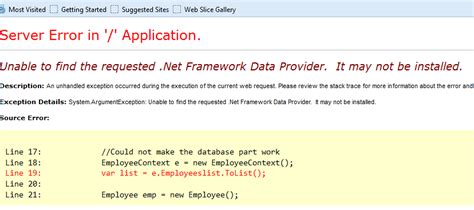 c unable to find requested data provider stack overflow