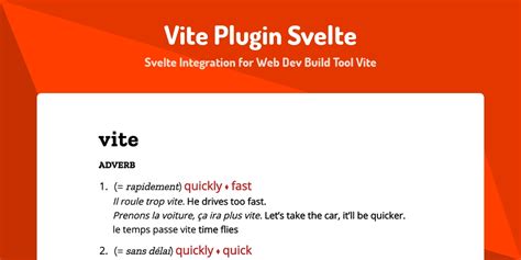 vite plugin svelte svelte integration for web dev build tool vite