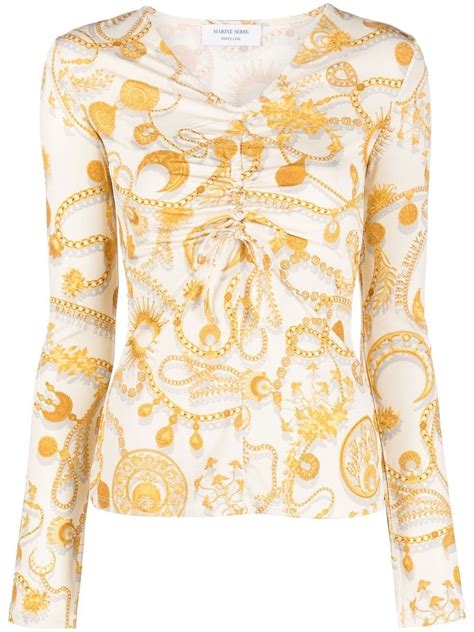 Marine Serre Printed Viscose Blouse Marine Serre
