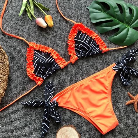 New Arrival Sexy Bikini 2018 Triangle Swimwear Women Patchwork
