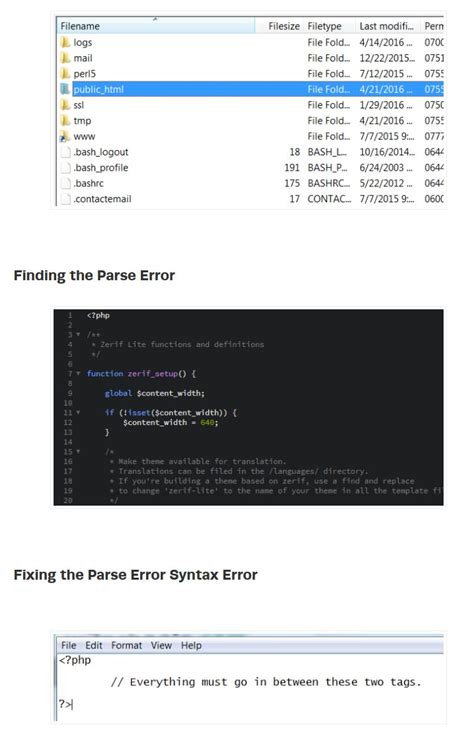 parse error syntax error unexpected in wordpress [fixed]