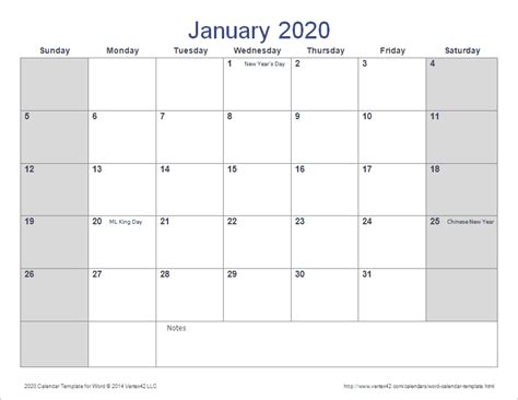 word calendar template for 2016 2017 and beyond