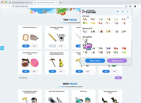 how to use custom cursor for browser extension custom cursor