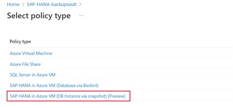 back up sap hana database instances on azure vms azure backup