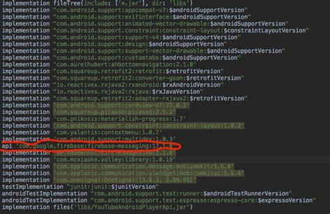 java android unresolved dependencies after upgrading firebase stack
