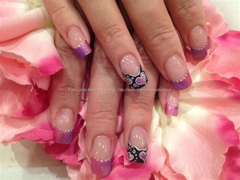 Eye Candy Nails And Training Acrylic Nails With Pink And Purple Blended