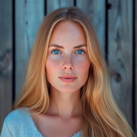 Premium Photo Image Of A Beautiful Norwegian Woman With Long Straight
