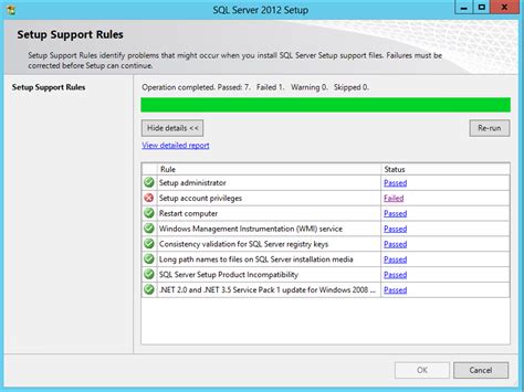 sql server 2012 setup account privileges failed