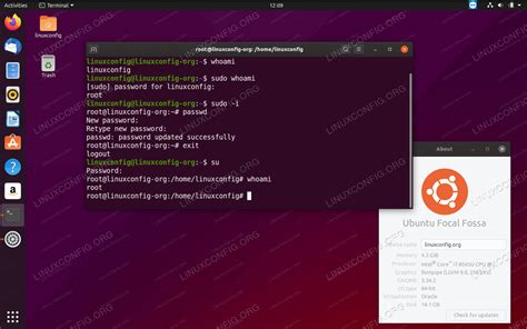 default root password on ubuntu 20 04 focal fossa linux linux