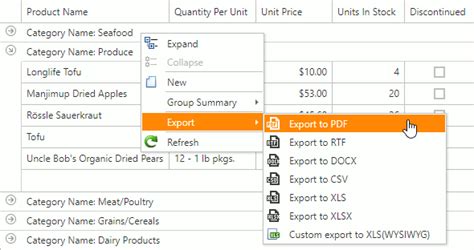 built in export asp mvc extensions devexpress documentation