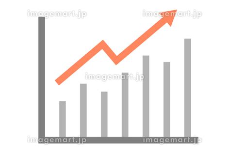 増加の棒グラフと矢印 ベクターイラスト [217096218] イメージマート