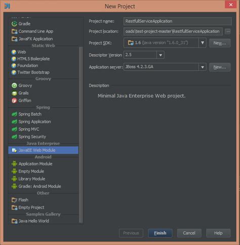 restful web services jax rs in javaee with intellij idea