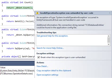 c wcf with ef6 no connection string named entities could be