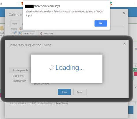 sharing context retrieval failed syntaxerror unexpected end