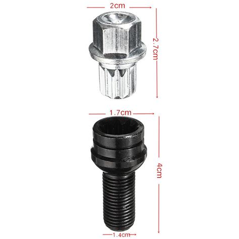 Sale Locking Wheel Nuts Bolts Set With Key Suitable Fit Vw Bora Audi A3