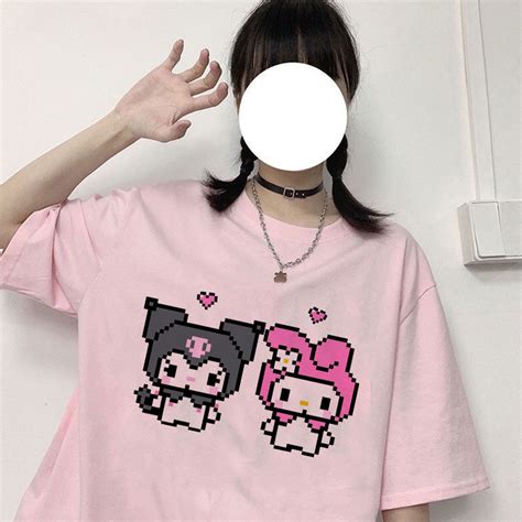 Cartoon Kuromied Devil Print Fashion Short Sleeve Womens T Shirt