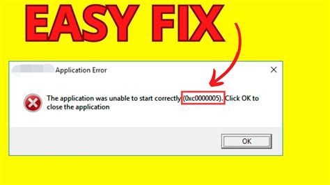 How To Fix Error 0xc0000005 Youtube