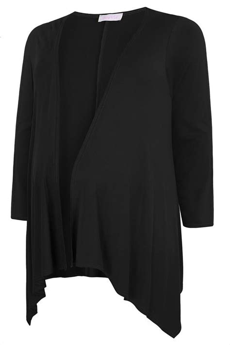 bump it up maternity black waterfall cardigan plus size 16 to 32