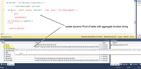 aggregate functions in dynamic pivot using common table expression