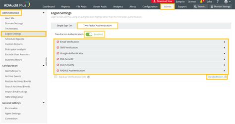 enable 2fa 2fa guide adaudit plus