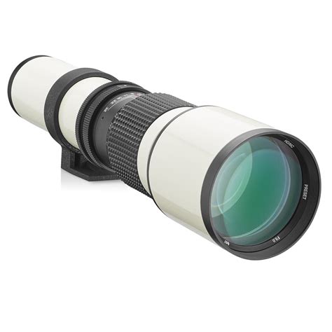 Opteka 500mm F 8 High Definition Preset Telephoto Lens White