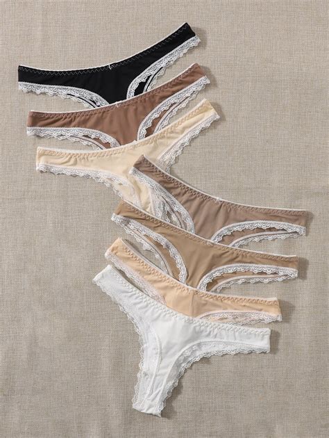 Shein Underwearandsleepwear Basics 7 Paquets Ensemble De Culottes Sexy