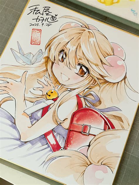 Safebooru 1girl Ahoge Backpack Bag Bare Shoulders Blonde Hair Brown