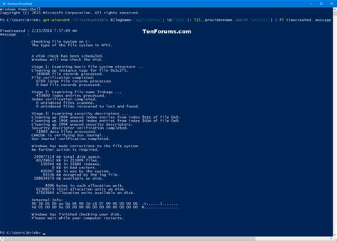 chkdsk log in event viewer read in windows 10 windows