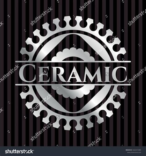 Ceramic Silvery Emblem Badge Vector Illustration Stock Vector Royalty