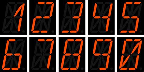 16 segment display numbers openclipart