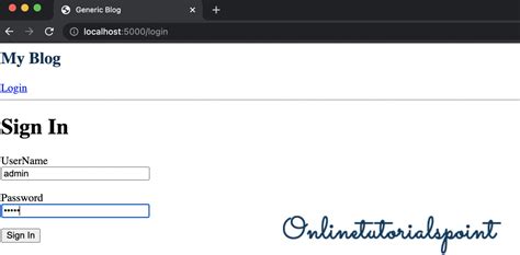 python flask login form example onlinetutorialspoint