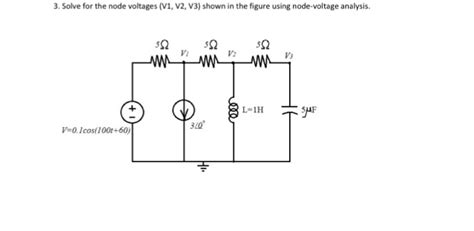 solved using node voltage node voltages v1 v2 v3 show