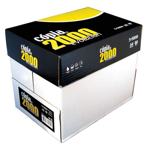 Copia 2000 Papel Impressora A4 Evolution 80 G M² Branco Caixa 5 Resmas