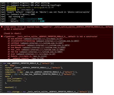 vue js install sqlite for ionic4 vue stack overflow