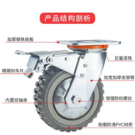 重型脚轮4寸5寸6寸8寸工业烽火轮防滑耐磨万向轮 阿里巴巴